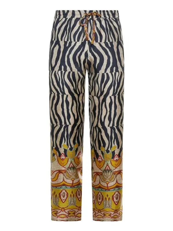 PIERRE-LOUIS MASCIA Printed Silk Trousers - Yellow
