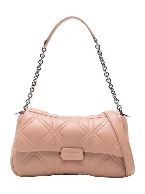 Emporio Armani Leather Shoulder Bag - Beige