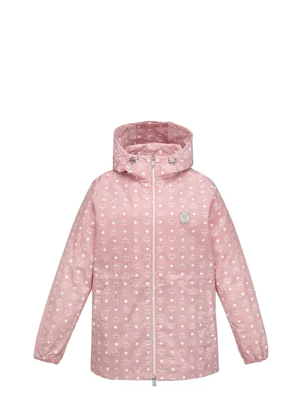 Mcm Monogram Print Hooded Windbreaker - Soft Pink