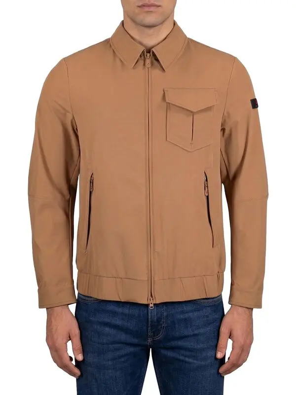 Peuterey Nylon Shirt Jacket With Classic Collar And Zip Closure - Brown