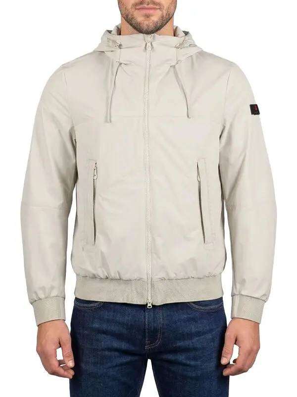 Peuterey Hooded Nylon Zip-up Jacket - Beige