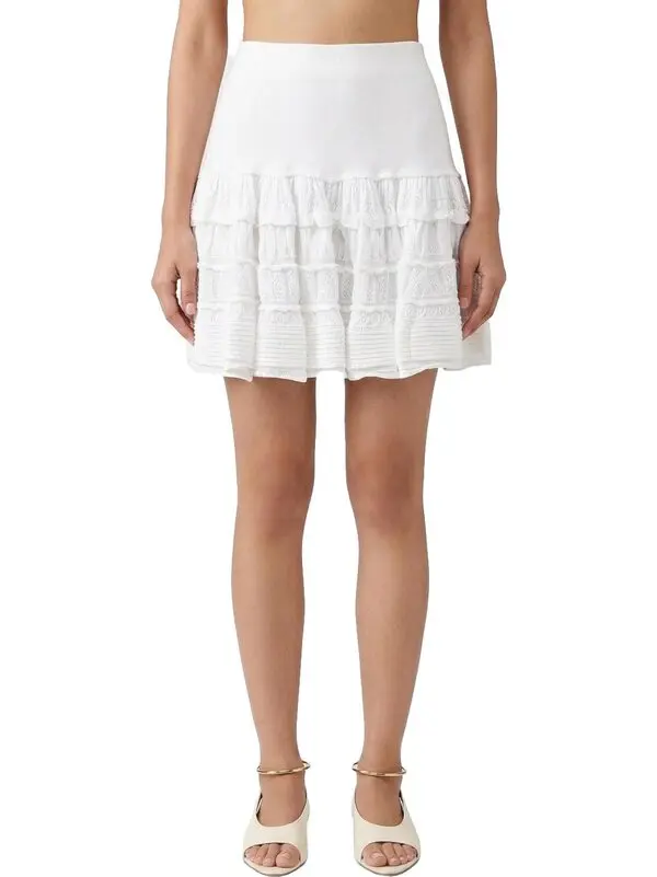 Alaïa Ruffled Skirt - White