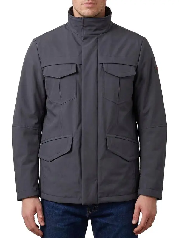 Peuterey Short Parka In Stretch Polyester - Blue