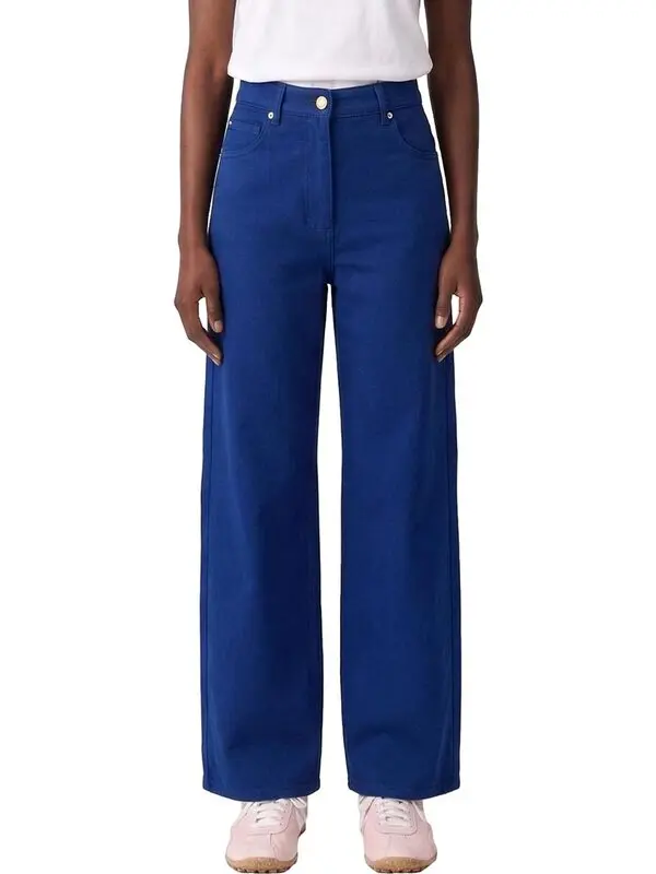 Max Mara Cotton And Linen Trousers - Blue