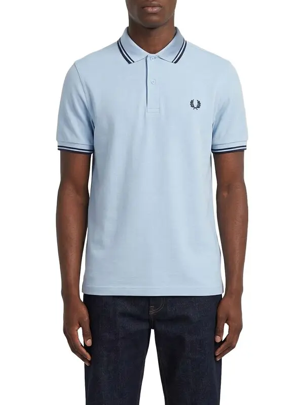 Fred Perry Cotton Polo Shirt With Logo - Blue 1