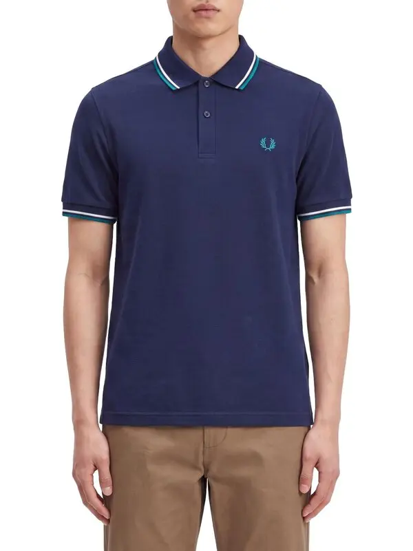 Fred Perry Cotton Polo Shirt With Logo - Ink