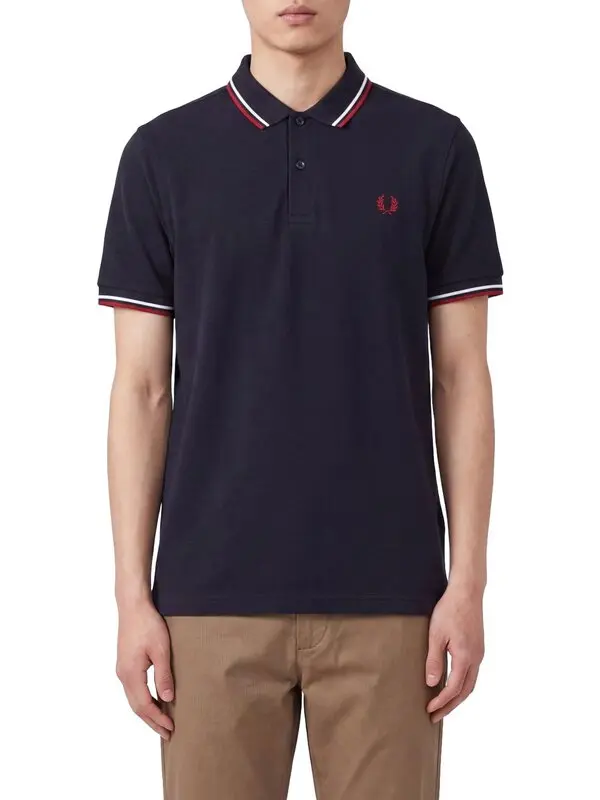Fred Perry Cotton Polo Shirt With Logo - Sky
