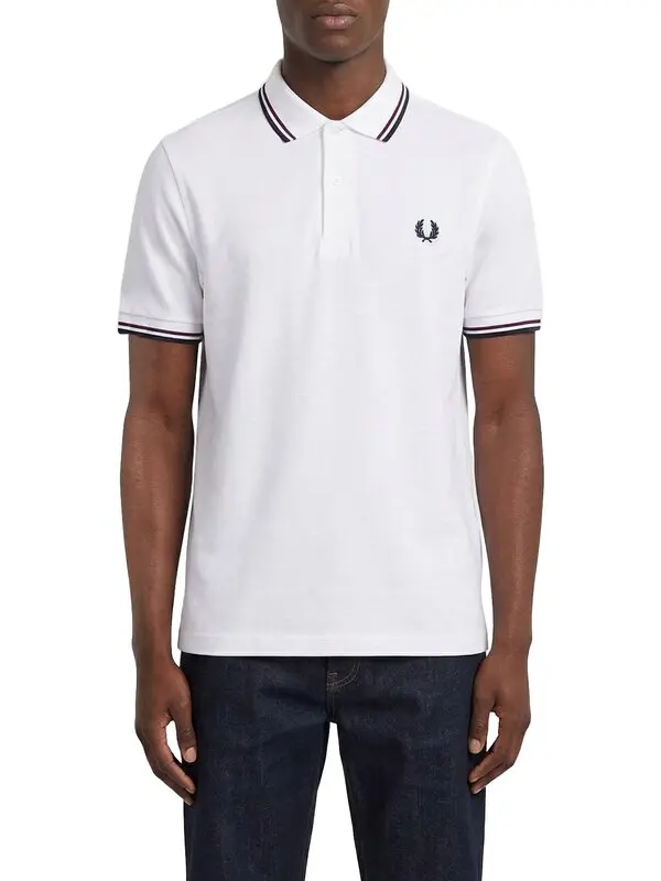 Fred Perry Cotton Polo Shirt With Logo - White 1