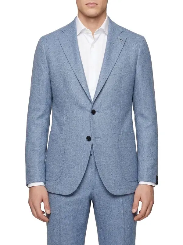 Tagliatore Single-breasted Blazer In Silk - Blue