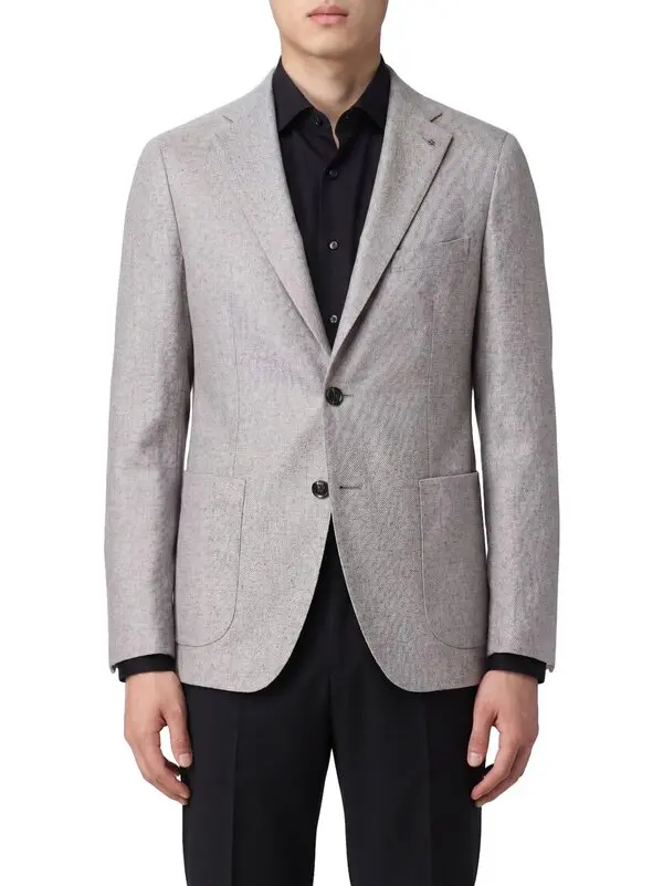 Tagliatore Single-breasted Blazer In Silk - Grey