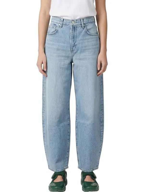 7 For All Mankind Baggy Stretch Denim Jeans - Blue