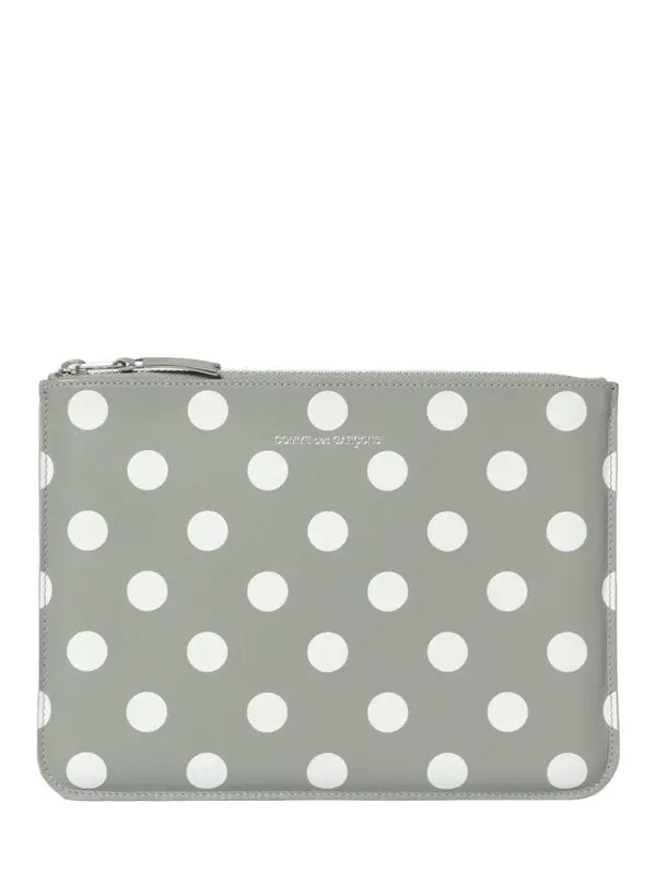 Comme Des Garçons Polka Dot Leather Pouch - Grey