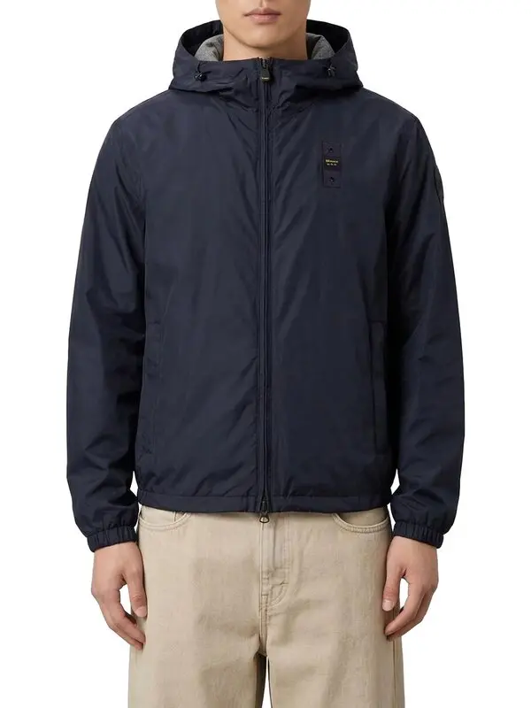 BLAUER. Cotton Lined Nylon Windbreaker Jacket - Blue