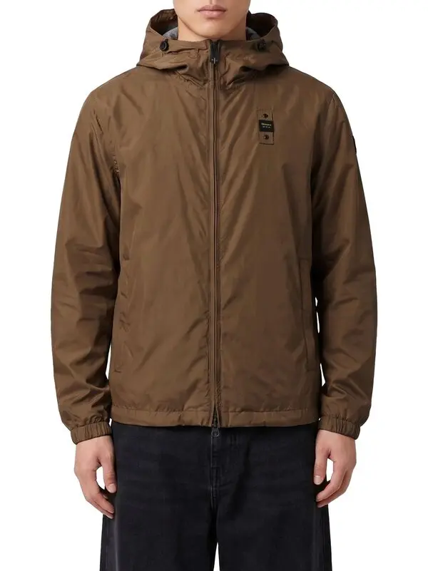 BLAUER. Cotton Lined Nylon Windbreaker Jacket - Brown