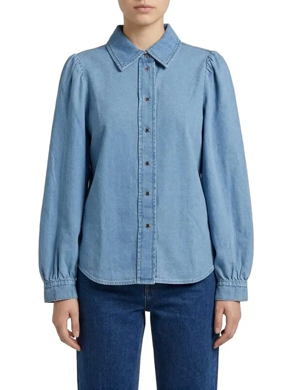 7 For All Mankind Cotton Blend Shirt - Blue