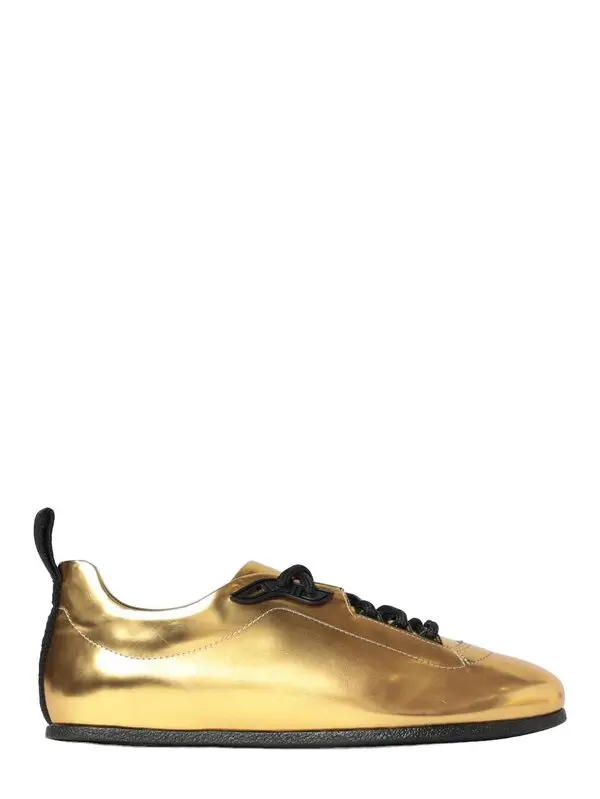 Moschino Lace Up Sneakers - Gold