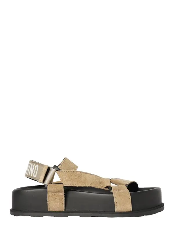 Moschino Suede And Nylon Sandals - Beige