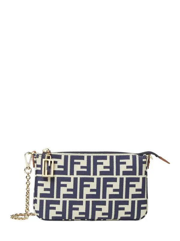 Fendi Ff Jacquard Baguette Pouch - Blue