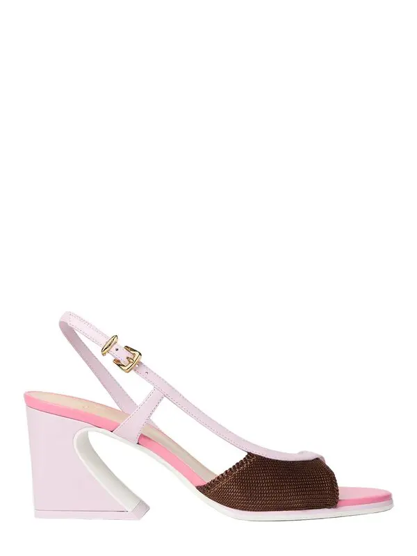 Fendi Arco Knit And Nappa Leather Sandals - Multicolour