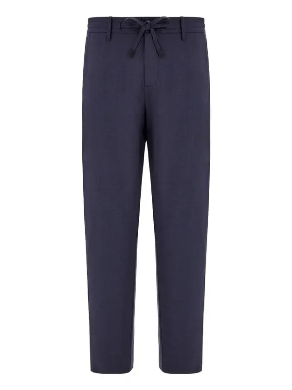Canali Impeccabile Washable Wool Regular Fit Pants - Blue