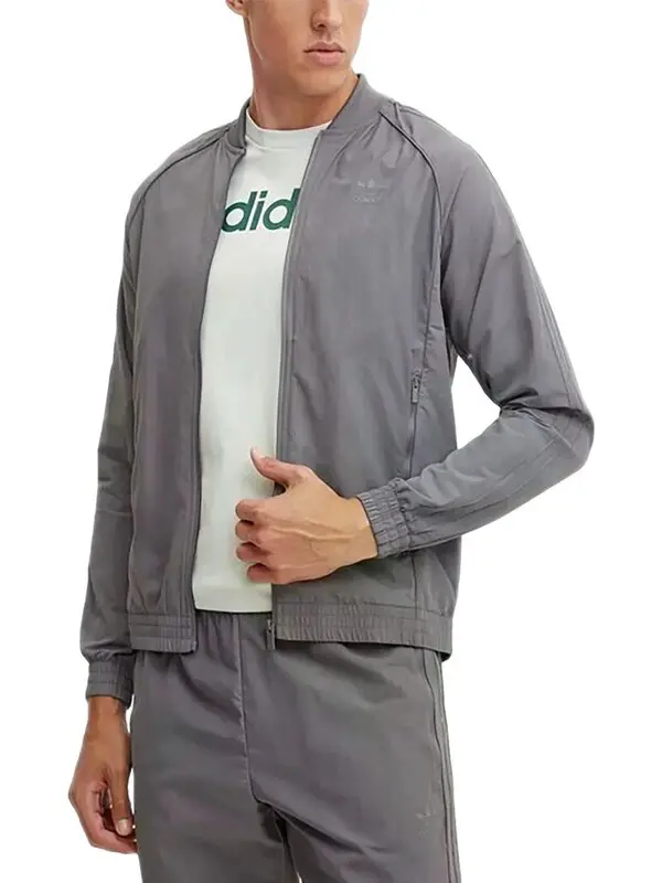 Adidas Logo Detail Jacket - Grey
