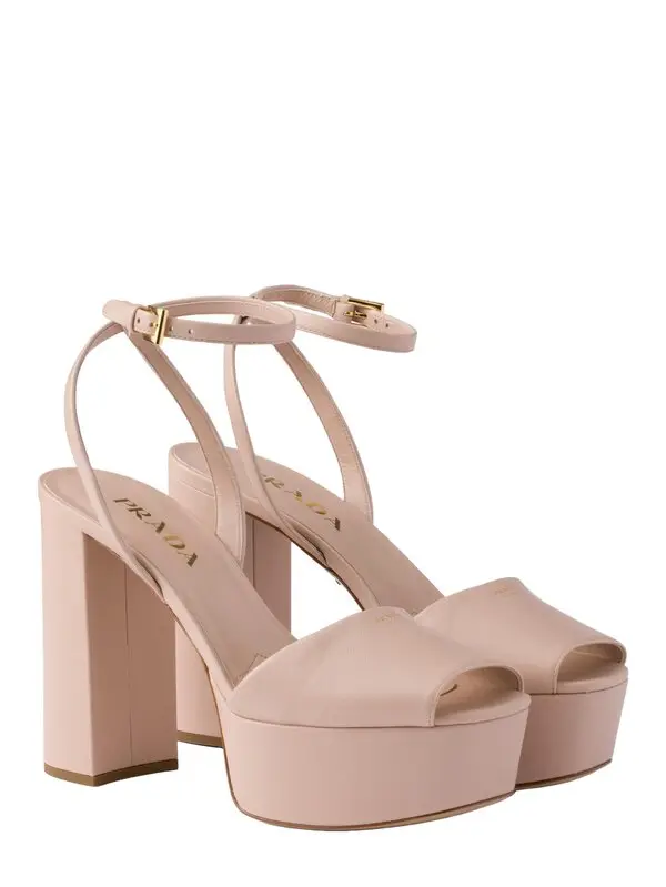 Prada Nappa Leather Platform Sandals - Pink