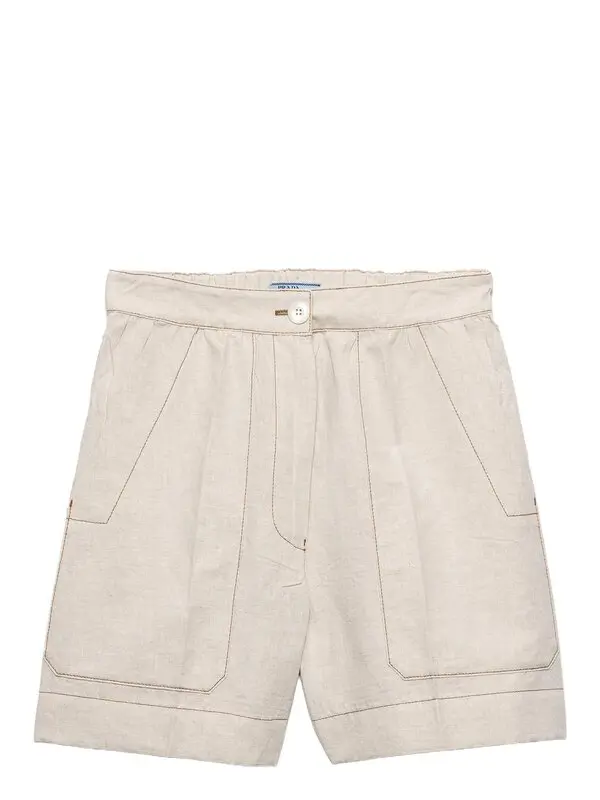 Prada Chambray Shorts - Neutral