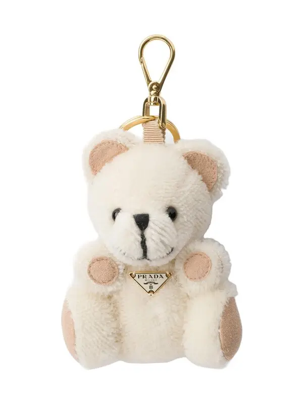 Prada Teddy Bear Key Ring Charm - White