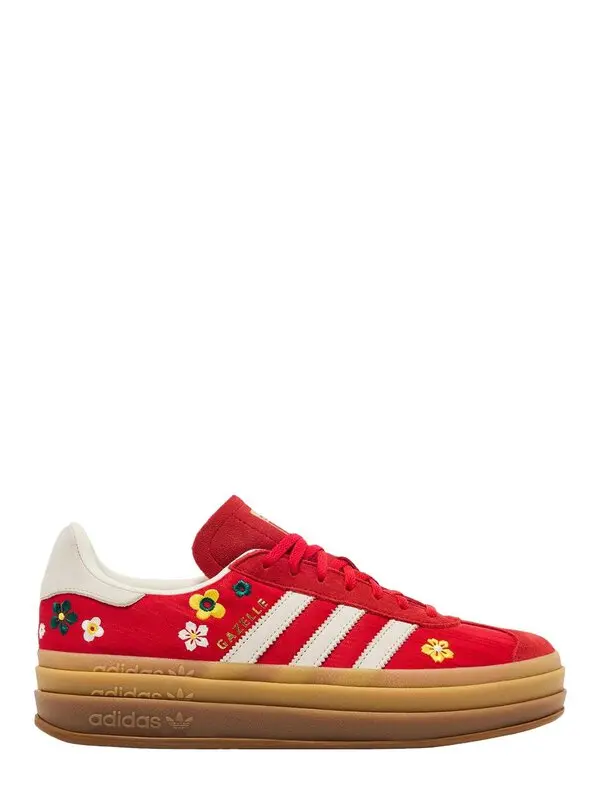 Adidas Wmns Gazelle Bold 'better Scarlet Off White Yellow - Red