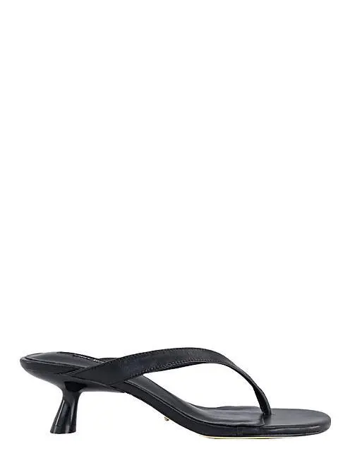 TONY BIANCO Krista Heeled Leather Sandals - Black Leather