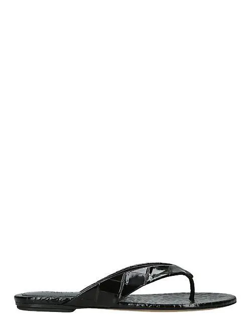 Le Monde Beryl Leather Thong Sandals - Black