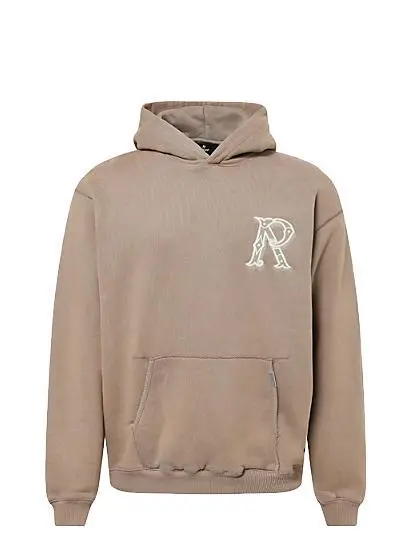 REPRESENT Cotton Hoodie With Embroidered Logo - Dusty Brown