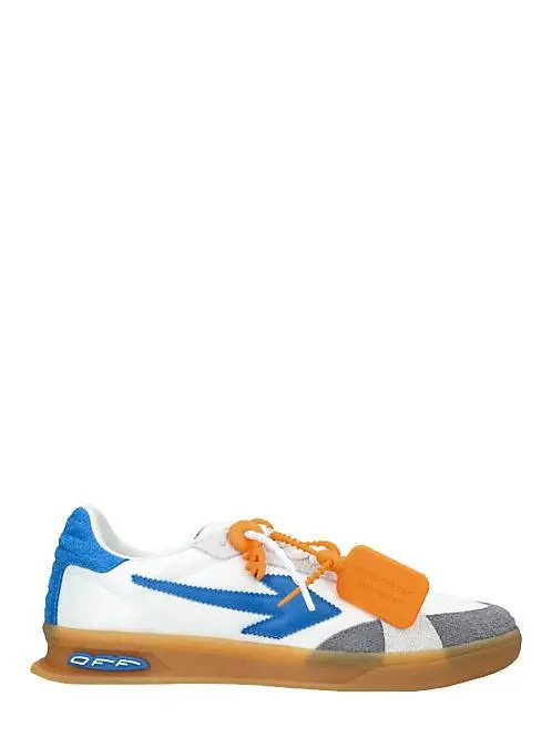 Off-White End Of Play Leather And Woven Trainers - White/navy