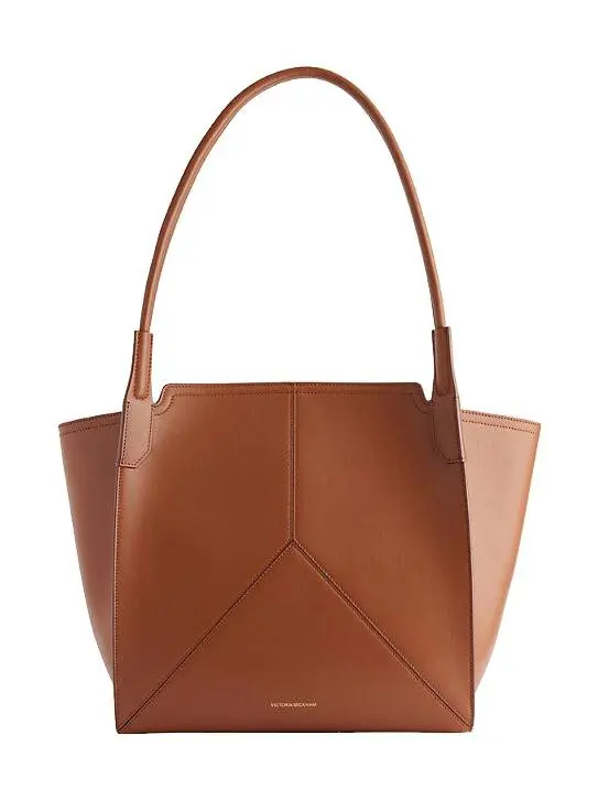 Victoria Beckham Leather Tote Bag - Dark Tan