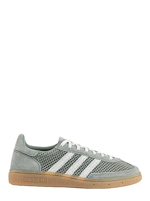 Adidas Handball Spezial Suede And Mesh Trainers - Silver Green Linen Green