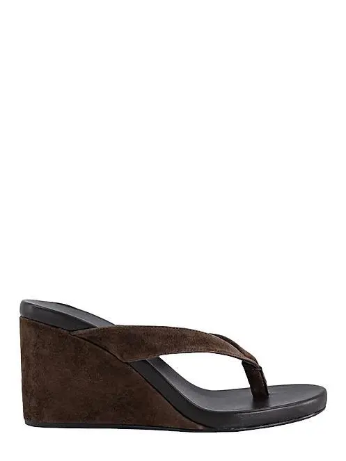 TONY BIANCO Avanti Suede Heeled Wedges - Espresso Suede