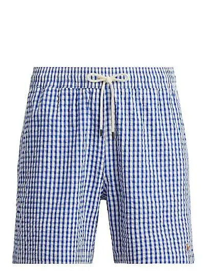 Polo Ralph Lauren Gingham-print Stretch-woven Trunks - Cruise Royal Gingham