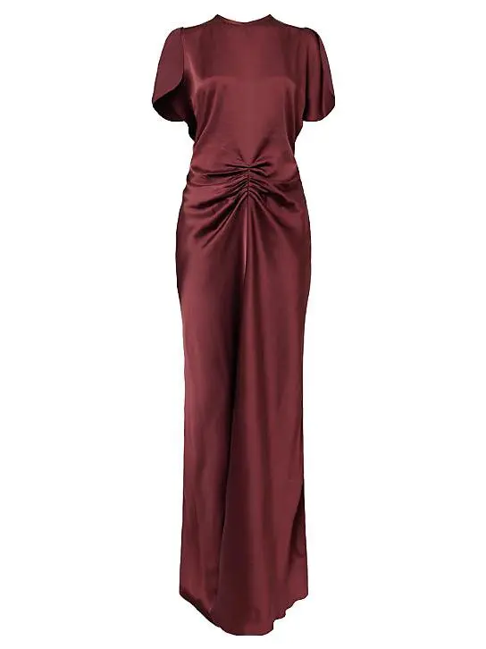 Victoria Beckham Isabella Satin Gown - Cinnabar Red