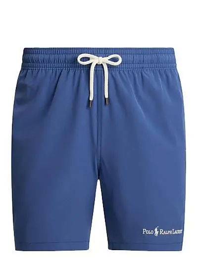 Polo Ralph Lauren Brand-embroidered Drawstring-waist Swim Shorts - Earth Blue