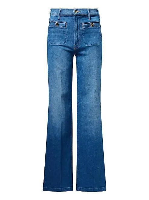 MOTHER Hustler Roller Sneak Wide-leg Denim Jeans - Whisk Me Away