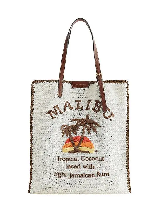 ANYA HINDMARCH Malibu N/s Raffia Tote Bag - Chalk