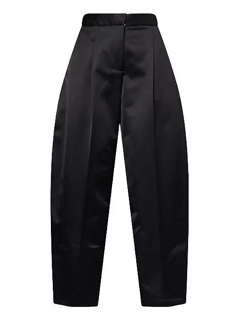 Alaïa Tailored Barrel-leg Satin Trousers - Noir Alaia