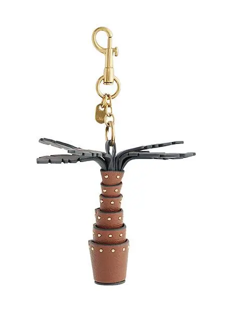 ANYA HINDMARCH Palm Tree Leather Bag Charm - Cedar