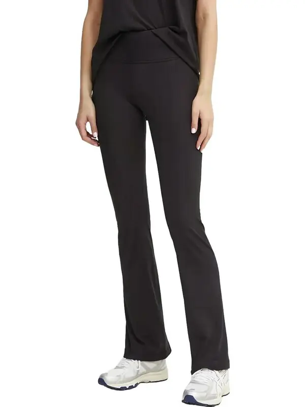 Dkny High-waisted Flared Hem Leggings - Black