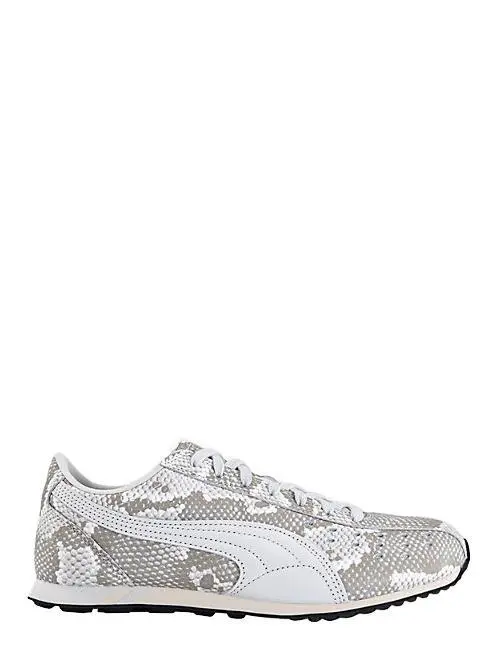 PUMA Sprint Printed Leather Trainers - Vapor Gray Feather Gray