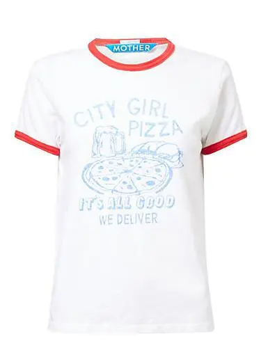 MOTHER The Lil Goodie Ringer Graphic-print T-shirt - City Girl Pizza
