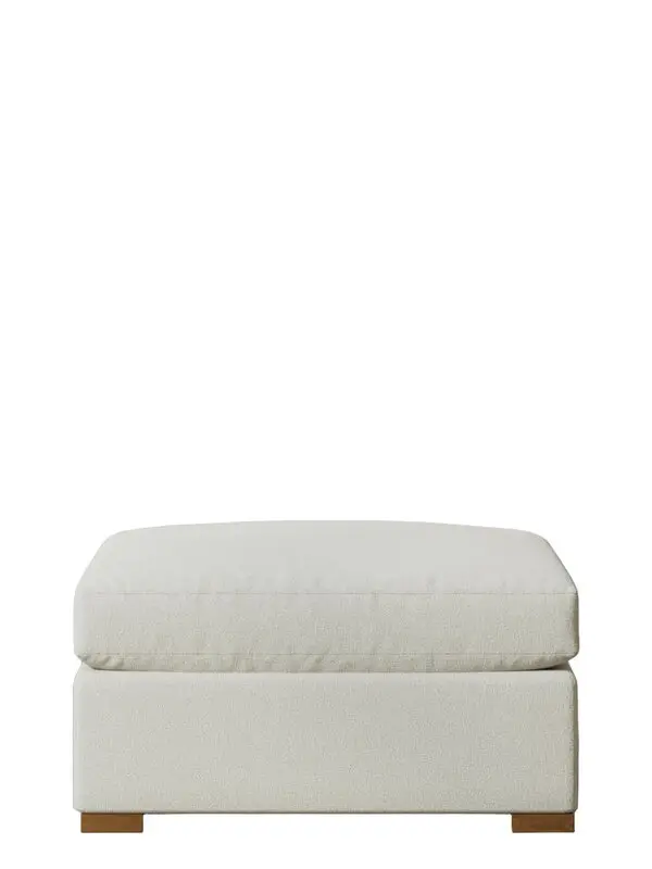 Quince Hollis Slope Arm Ottoman - Ivory