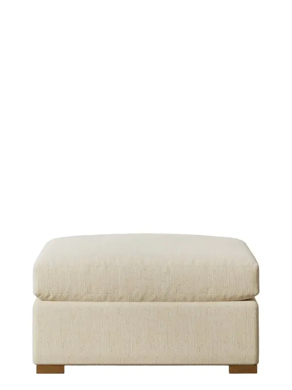 Quince Hollis Slope Arm Ottoman - Eggshell