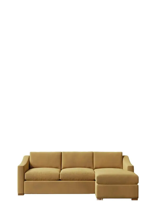 Quince Hollis Slope Arm Chaise Sectional - Caramel