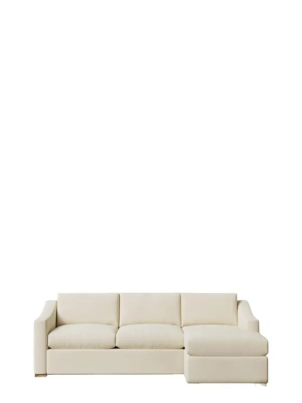 Quince Hollis Slope Arm Chaise Sectional - Ivory